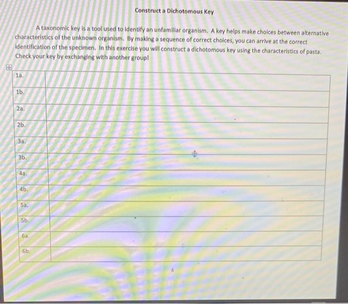 Solved Dichotomous Identification Keys Using the dichotomous | Chegg.com