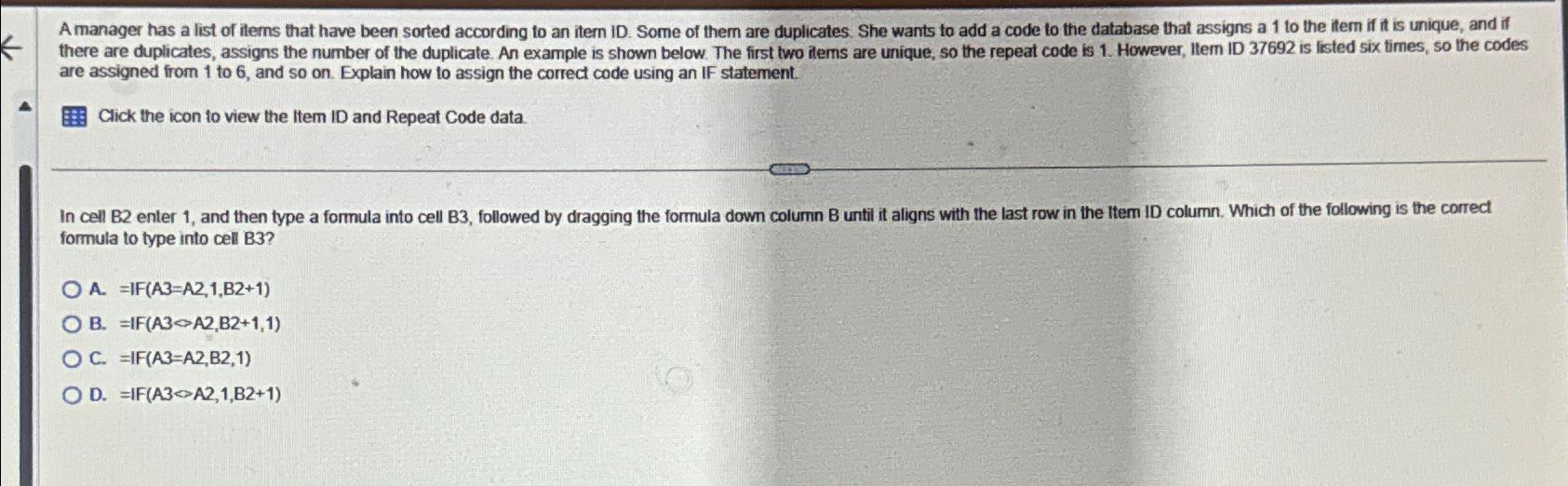 Solved A manager has a list of items that have been sorted | Chegg.com