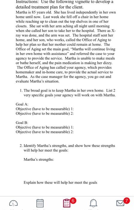 Solved Instructions: Use the following vignette to develop a | Chegg.com