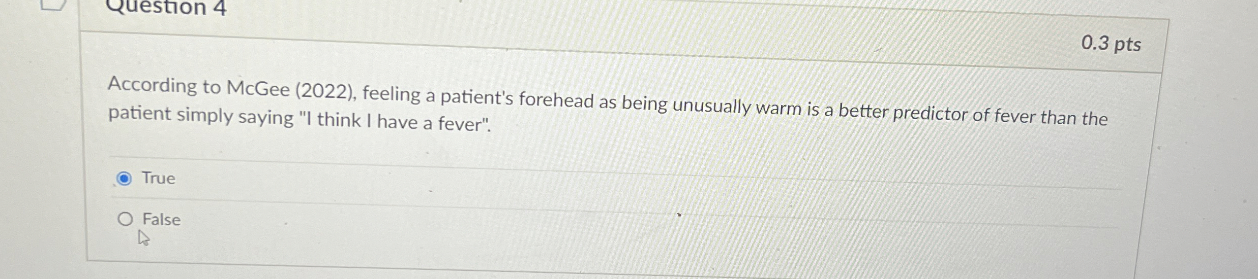 Solved 0.3 ﻿ptsAccording to McGee (2022), ﻿feeling a | Chegg.com