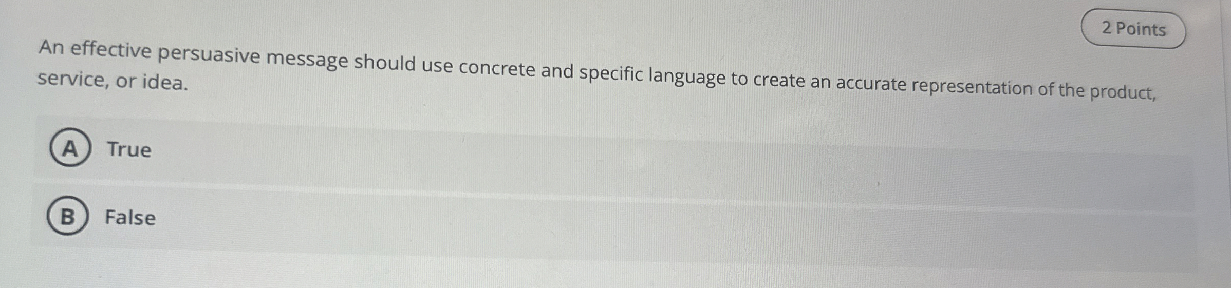 Solved An effective persuasive message should use concrete | Chegg.com