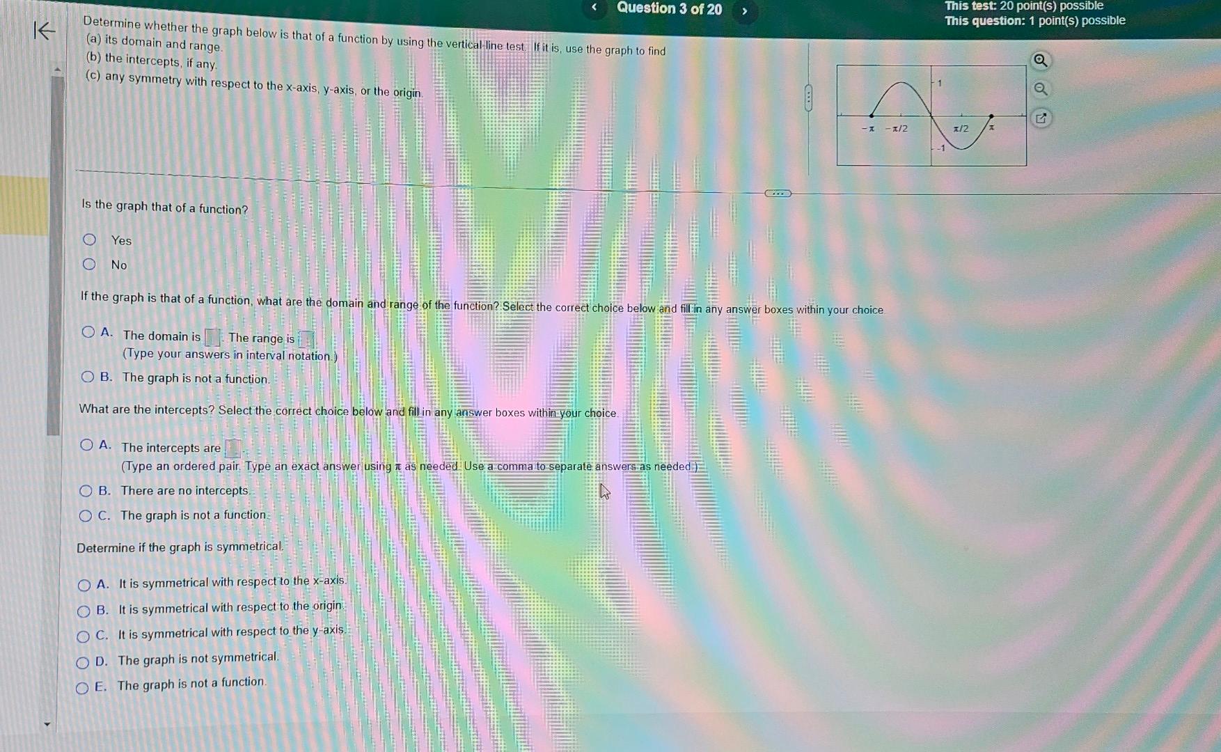Solved Determine whether the graph below is that of a | Chegg.com