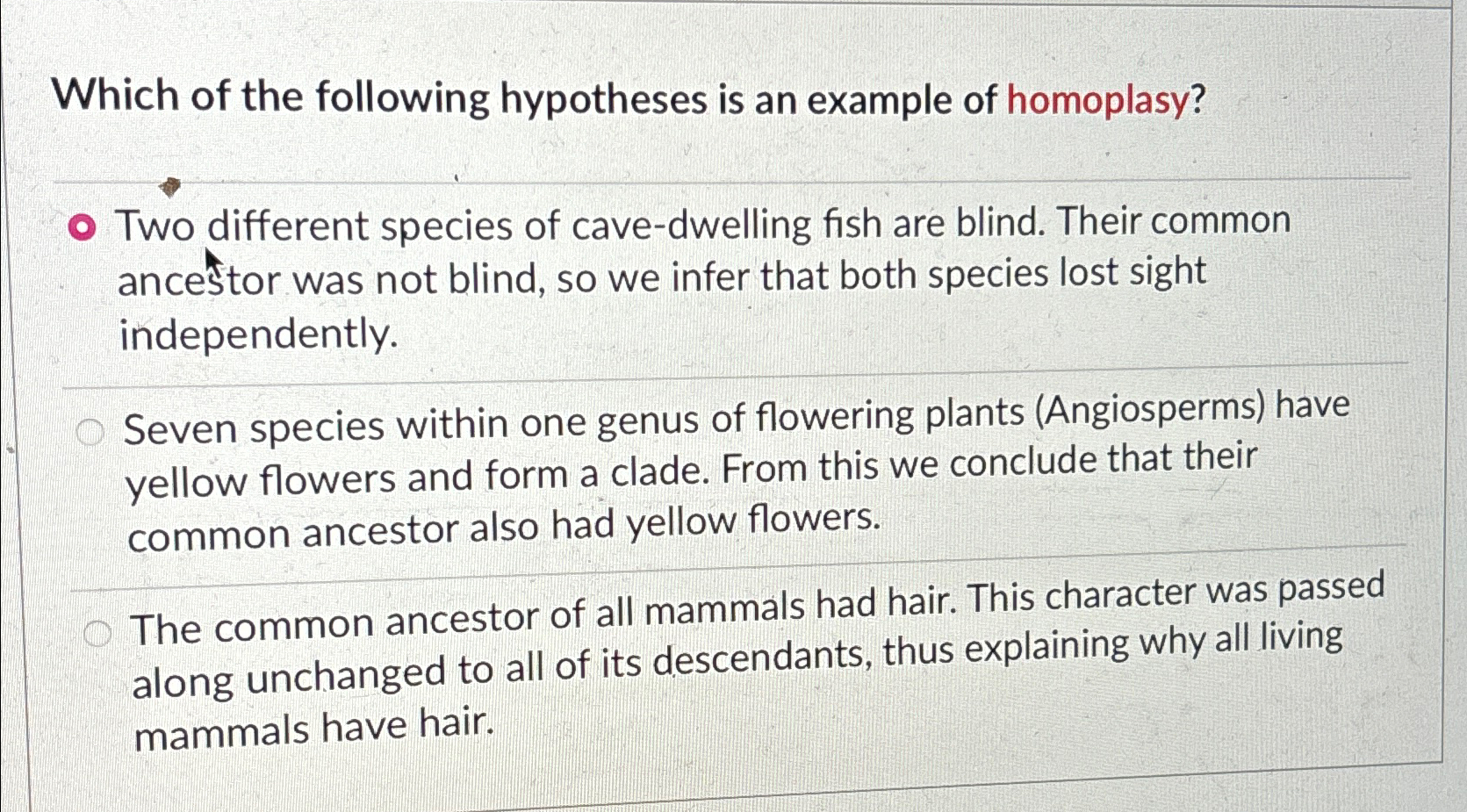 Solved Which of the following hypotheses is an example of | Chegg.com