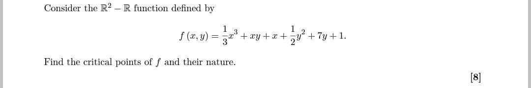 Solved Consider the R2−R function defined by | Chegg.com