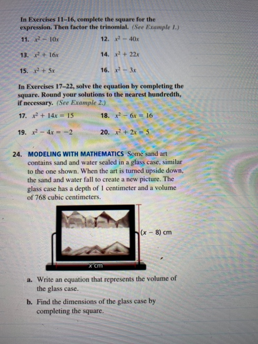 Solved In Exercises 11-16, complete the square for the | Chegg.com