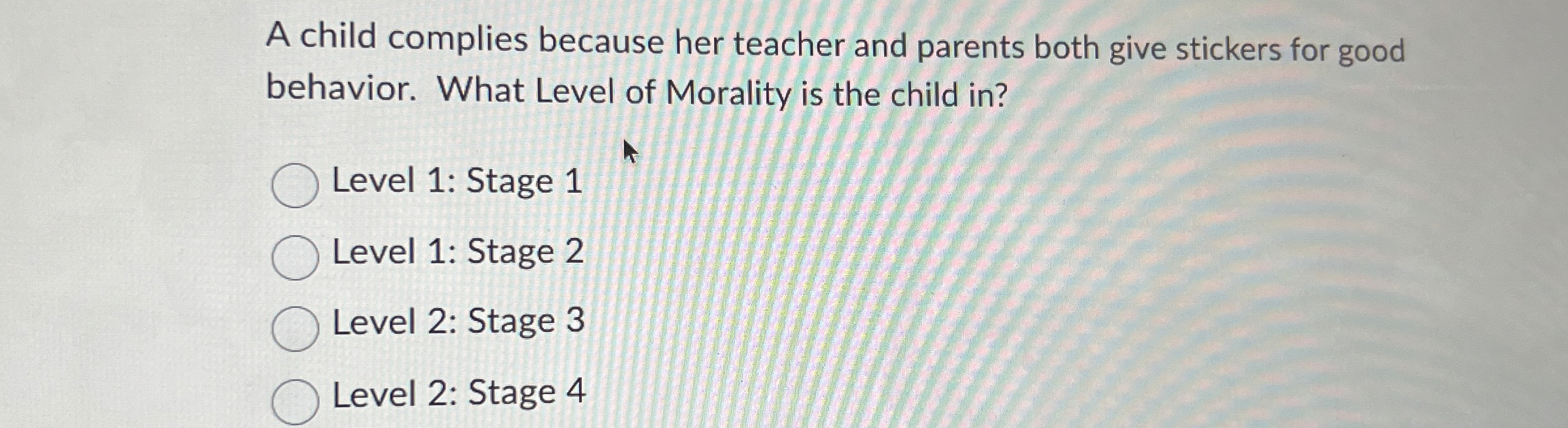 Solved A child complies because her teacher and parents both | Chegg.com