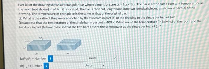 Solved Part (a) of the drawing shows a rectangular bar whose | Chegg.com