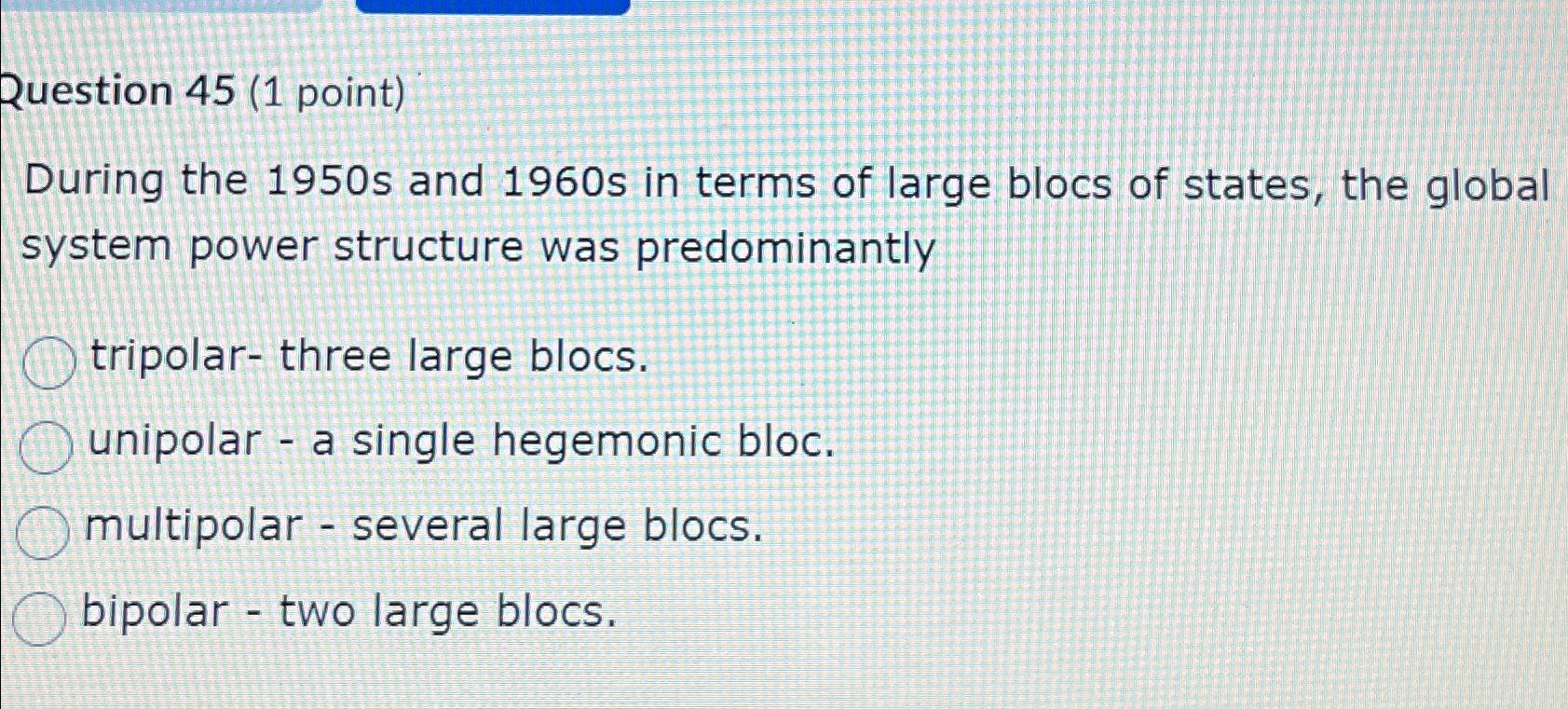 Solved Question 45 (1 ﻿point)During the 1950 ﻿s and 1960 ﻿s | Chegg.com