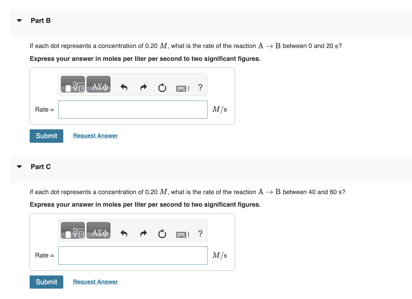 Solved Part BIf each dot represents a concentration of | Chegg.com