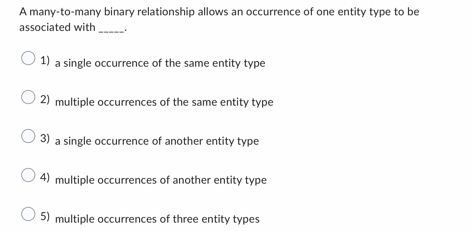 Solved A Many To Many Binary Relationship Allows An