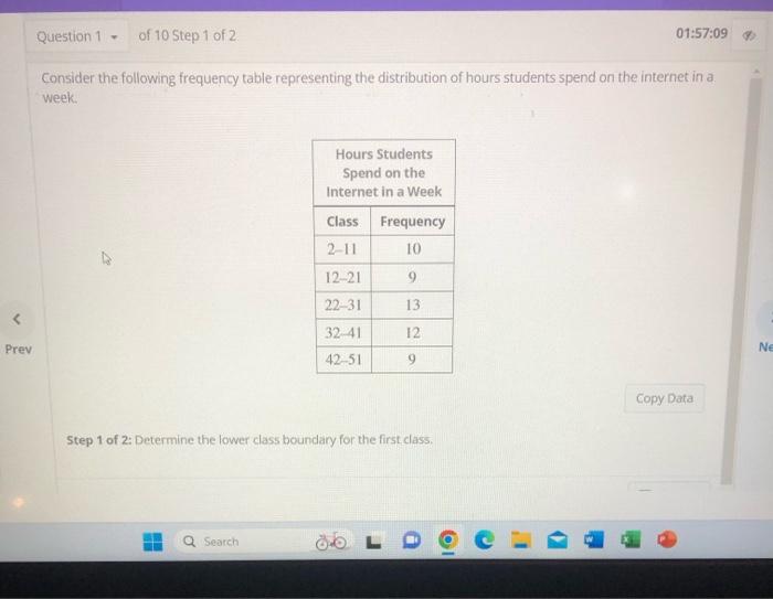 Solved Consider the following frequency table representing | Chegg.com