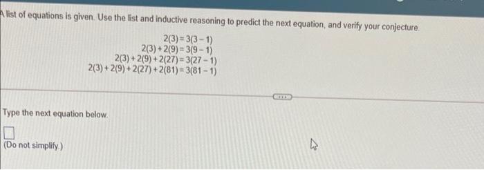 Solved A list of equations is given. Use the list and | Chegg.com