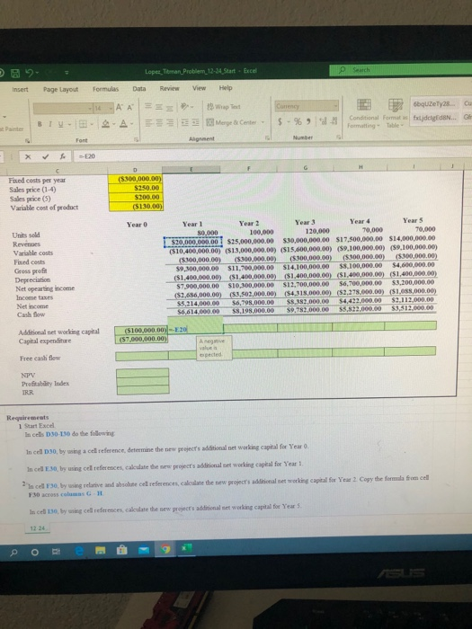 Solved AutoSave om Excel L e Search 2- Lopez, Teman Problem | Chegg.com