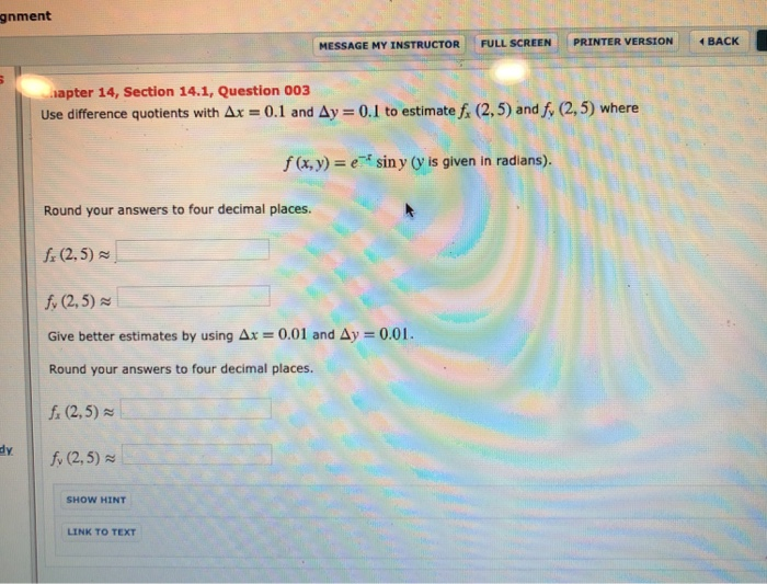 Solved gnment MESSAGE MY INSTRUCTOR FULL SCREEN PRINTER | Chegg.com