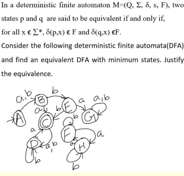 Solved In a deterministic finite automaton M=(Q, 2, 8, s, | Chegg.com