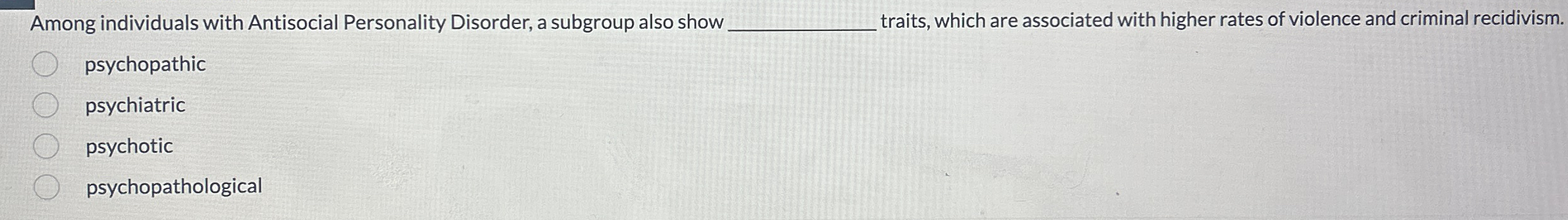 Solved Among individuals with Antisocial Personality | Chegg.com