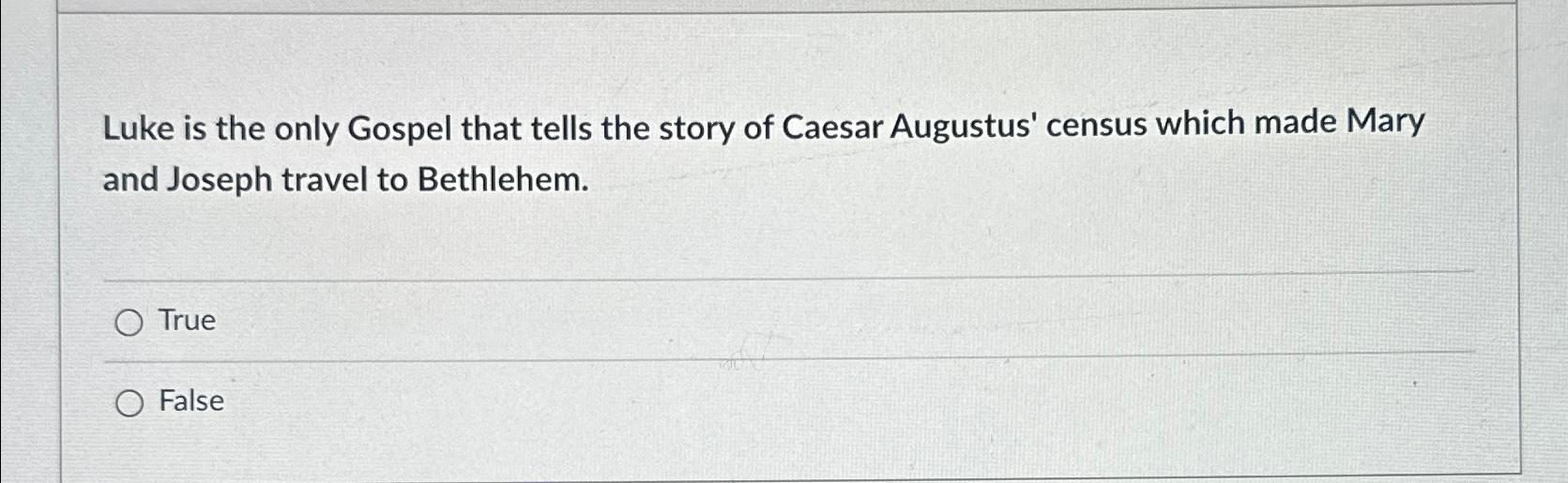 Solved Luke is the only Gospel that tells the story of | Chegg.com