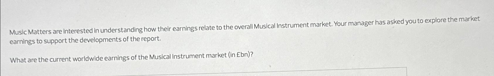 Solved Music Matters are interested in understanding how | Chegg.com