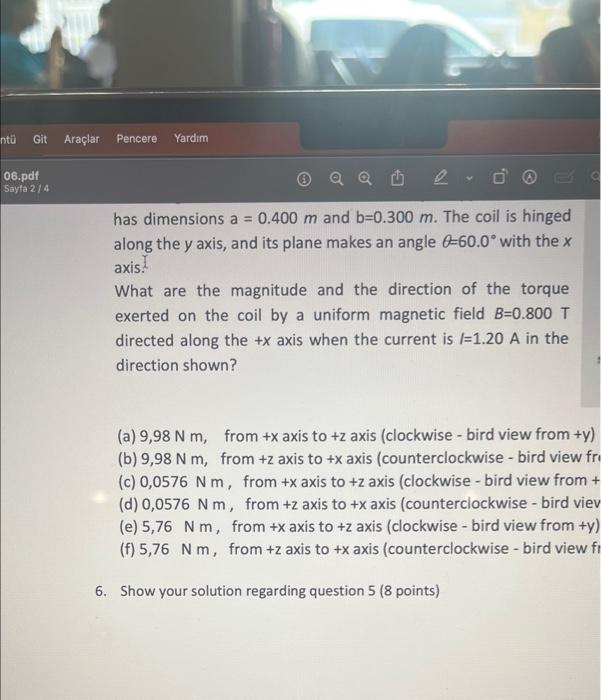 Solved 5. A rectangular coil consists of N=100 closely | Chegg.com