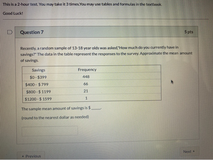 Solved This is a 2-hour test. You may take it 3 times.You | Chegg.com