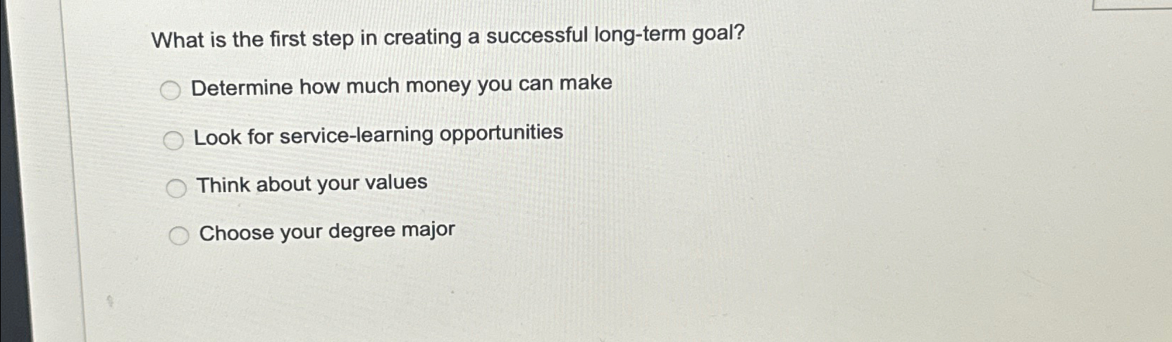 Solved What is the first step in creating a successful | Chegg.com