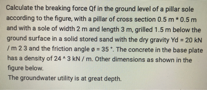 Solved Calculate the breaking force Qf in the ground level | Chegg.com