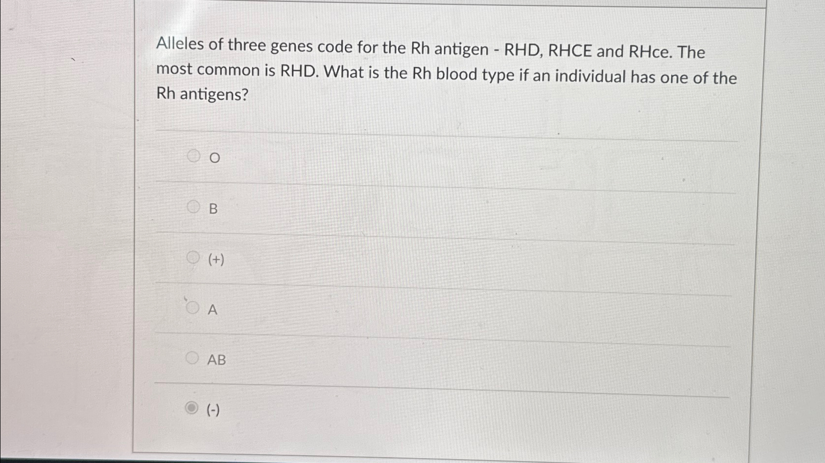 Solved Alleles of three genes code for the Rh antigen - | Chegg.com