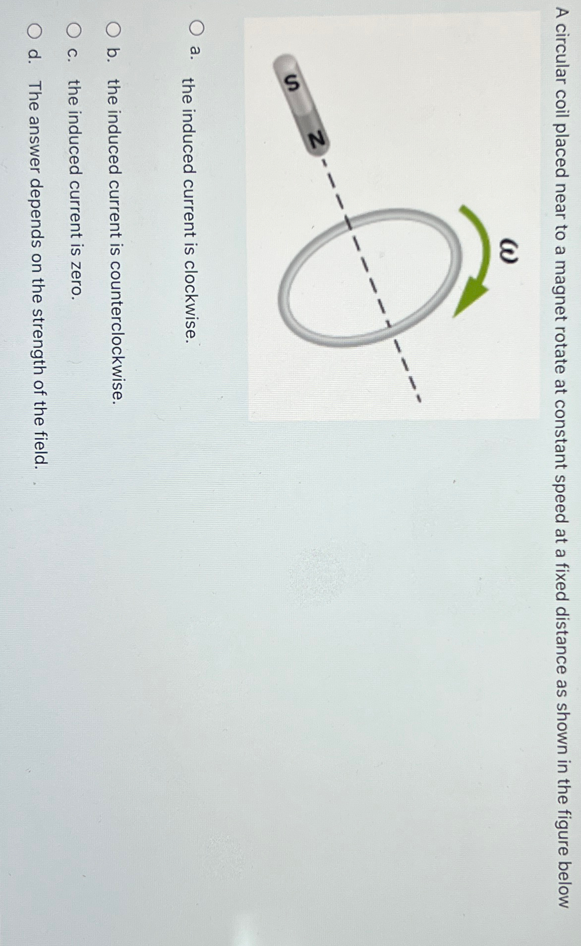 Solved A circular coil placed near to a magnet rotate at | Chegg.com