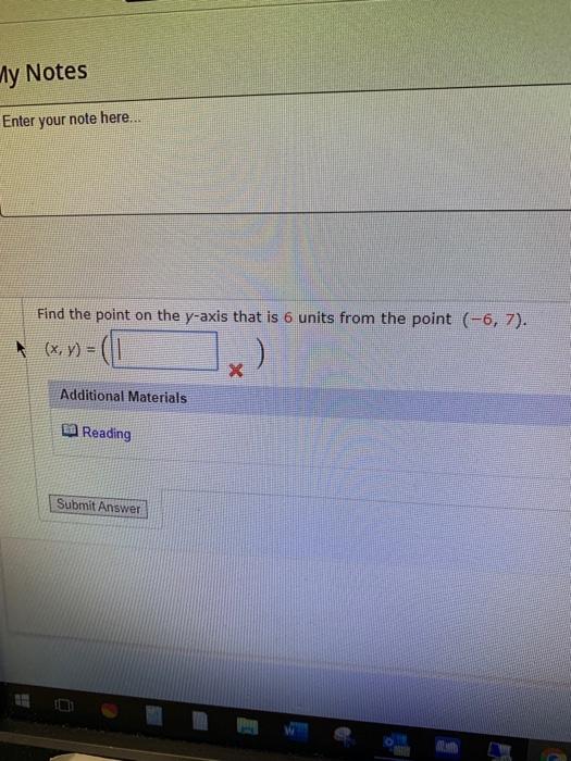 Solved Enter your note here... Find the point on the y-axis | Chegg.com