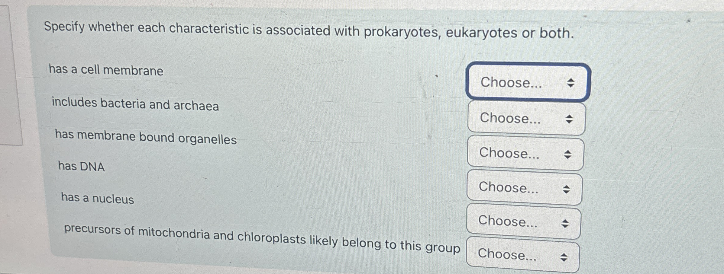 Solved Specify whether each characteristic is associated | Chegg.com