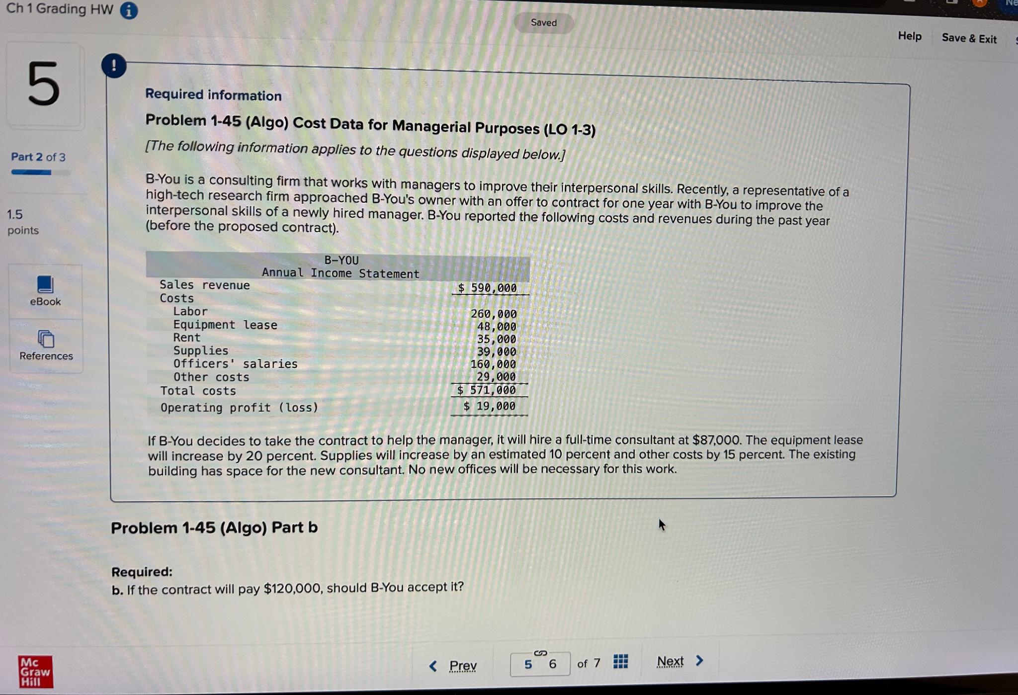Solved Ch 1 ﻿Grading HW iSavedHelpSave & Exit!Required | Chegg.com