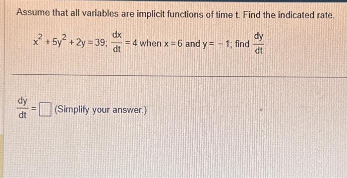Solved Assume that all variables are implicit functions of | Chegg.com