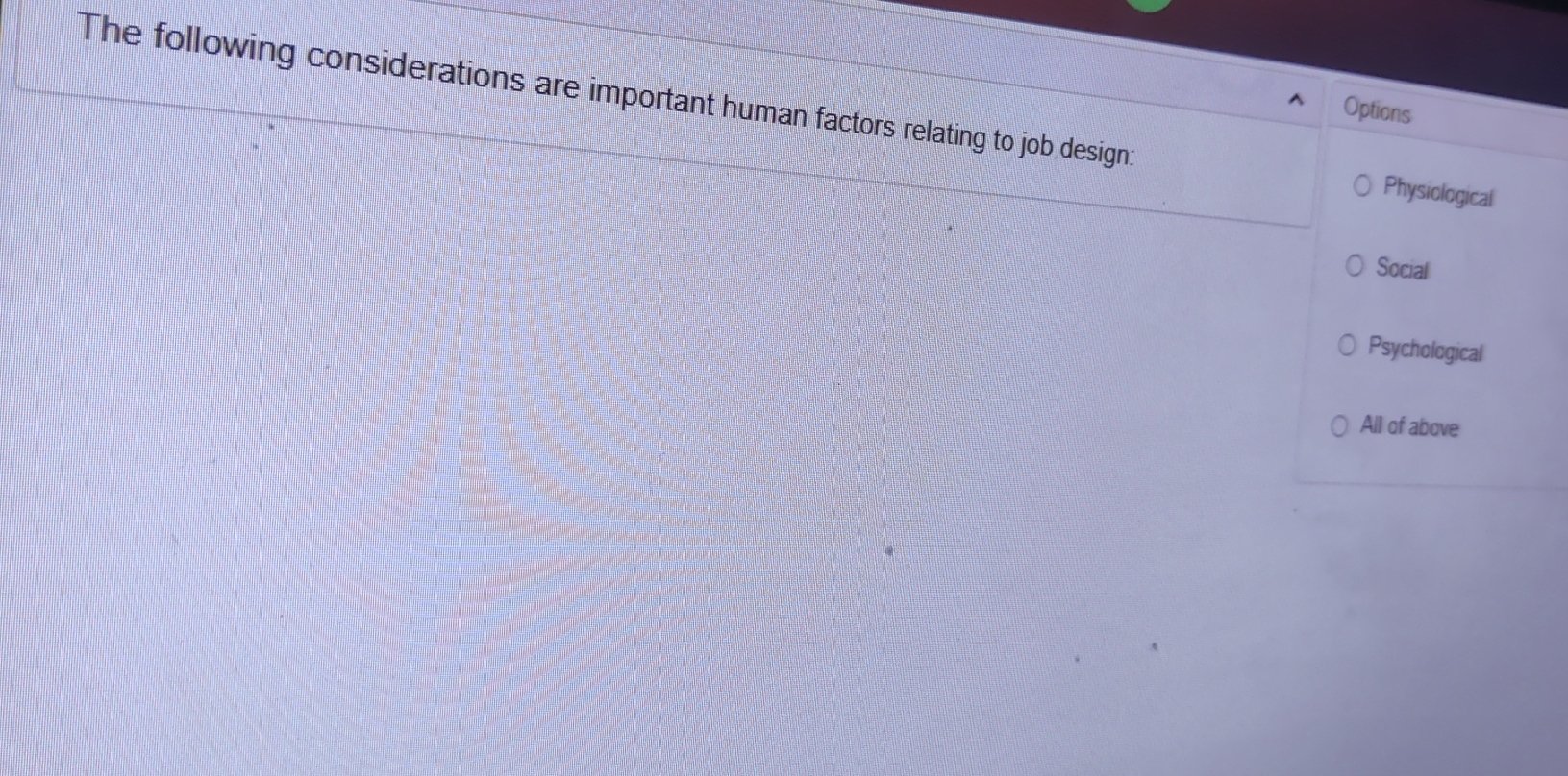 Solved The following considerations are important human | Chegg.com