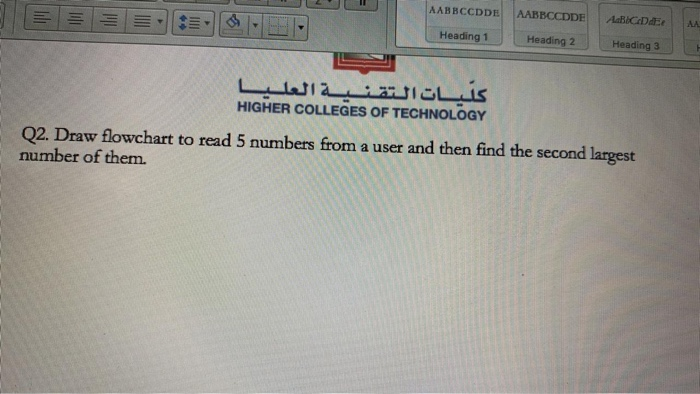 Solved Draw flowchart to read 5 numbers a user and then find | Chegg.com