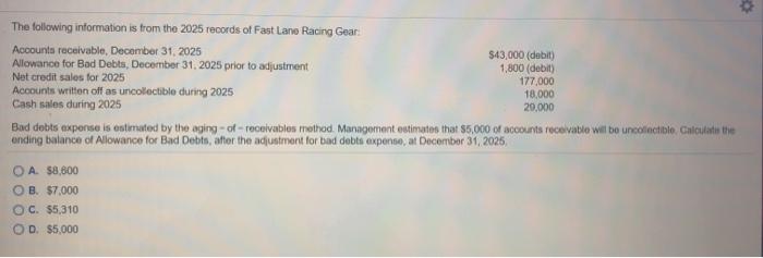 Solved . The following information is from the 2025 records | Chegg.com