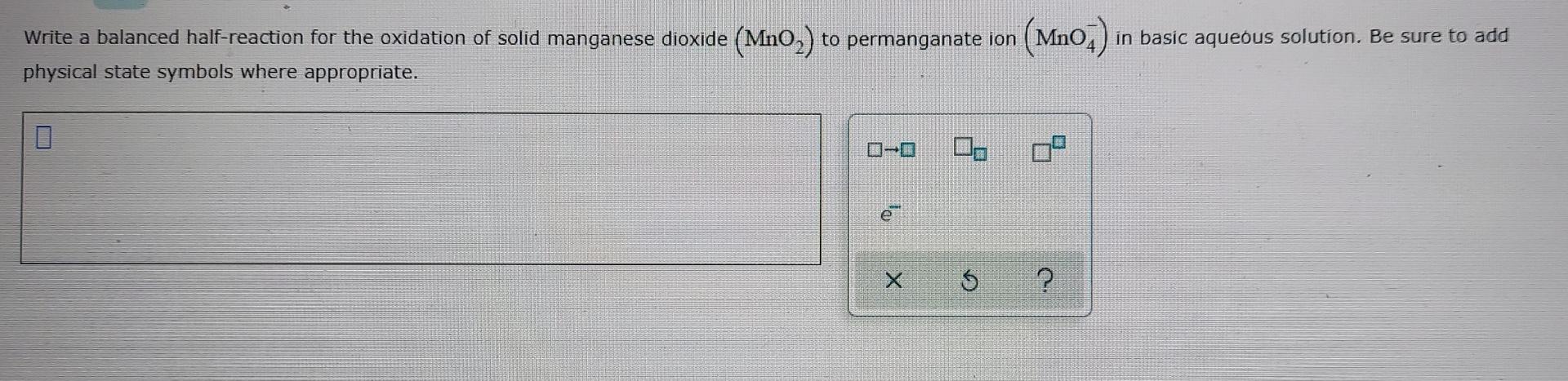 Solved Write a balanced half-reaction for the oxidation of | Chegg.com