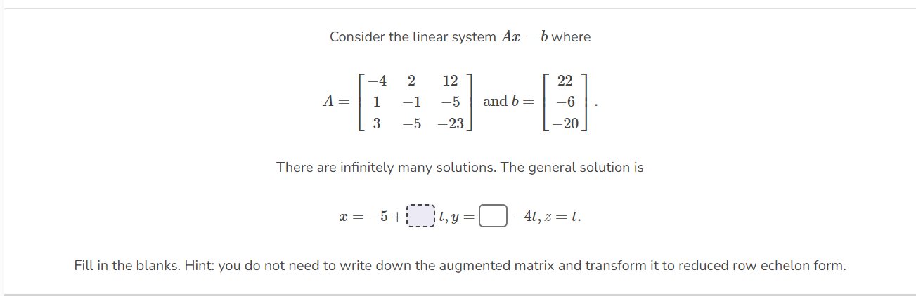 Solved Consider the linear system Ax=b | Chegg.com