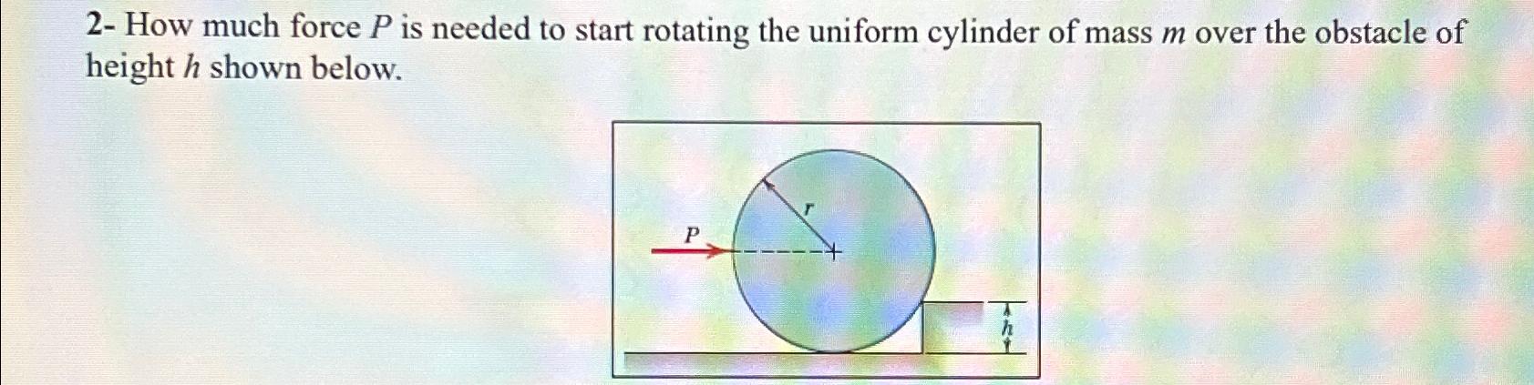 Solved 2- ﻿How much force P ﻿is needed to start rotating the | Chegg.com
