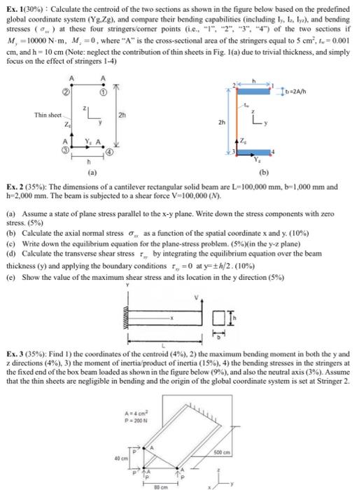 Solved Ex. 1(30%) : Calculate the centroid of the two | Chegg.com