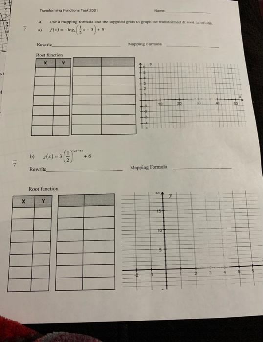 Solved Transforming Functions Task 2021 Use a mapping | Chegg.com