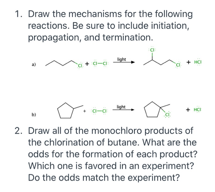 Solved 1. Draw the mechanisms for the following reactions. | Chegg.com