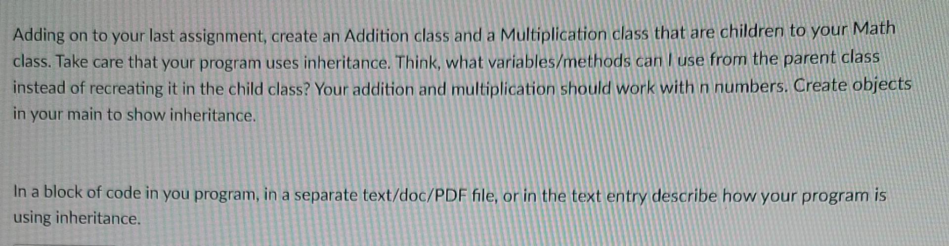 Solved Adding on to your last assignment, create an Addition | Chegg.com