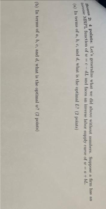 Solved Bonus 2: 4 points: Let's generalize what we did above | Chegg.com