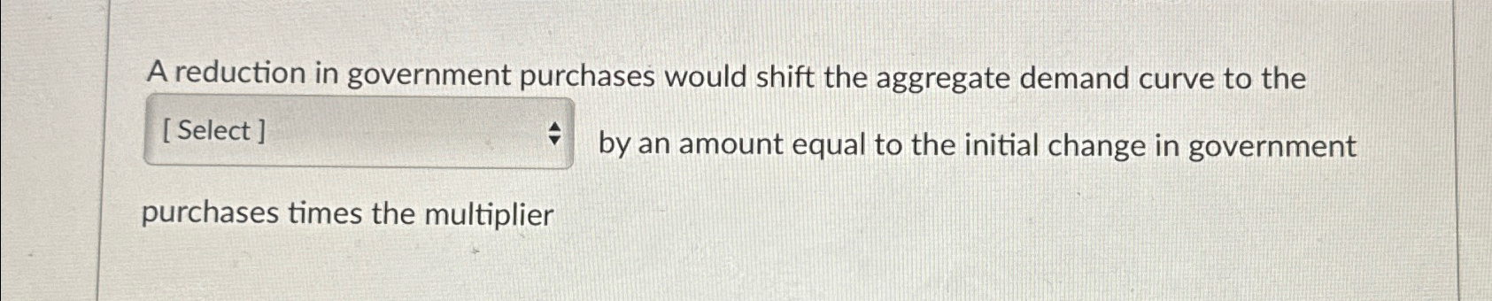 Solved A reduction in government purchases would shift the | Chegg.com