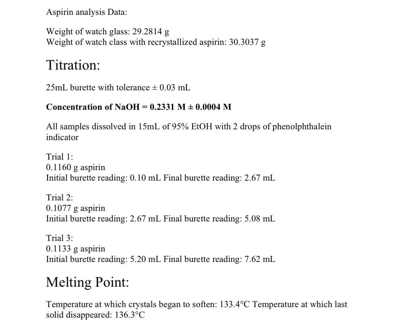 Solved Using this data calculate the percent recrystallized | Chegg.com
