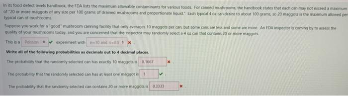 Solved In its food defect levels handbook, the FDA lists the | Chegg.com