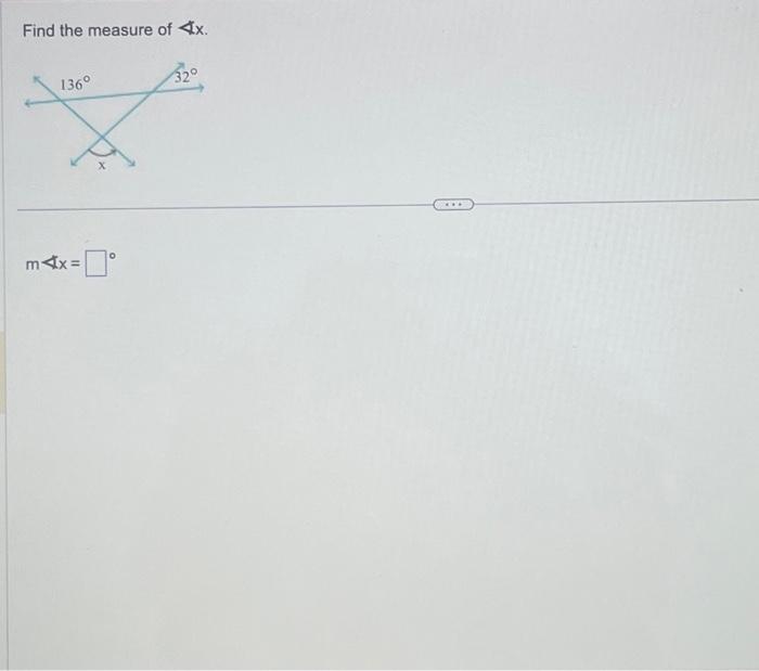 Solved Find the measure of \( \varangle x \). m | Chegg.com