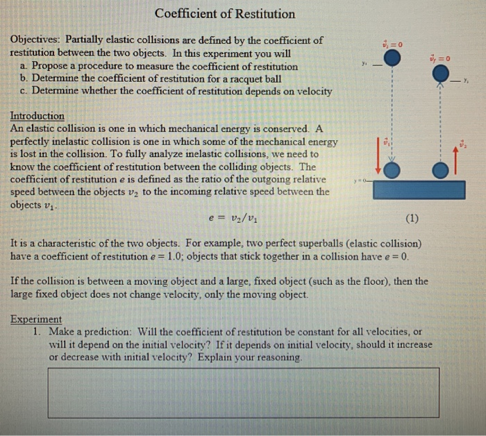 Solved Coefficient of Restitution = 0 Objectives: Partially | Chegg.com
