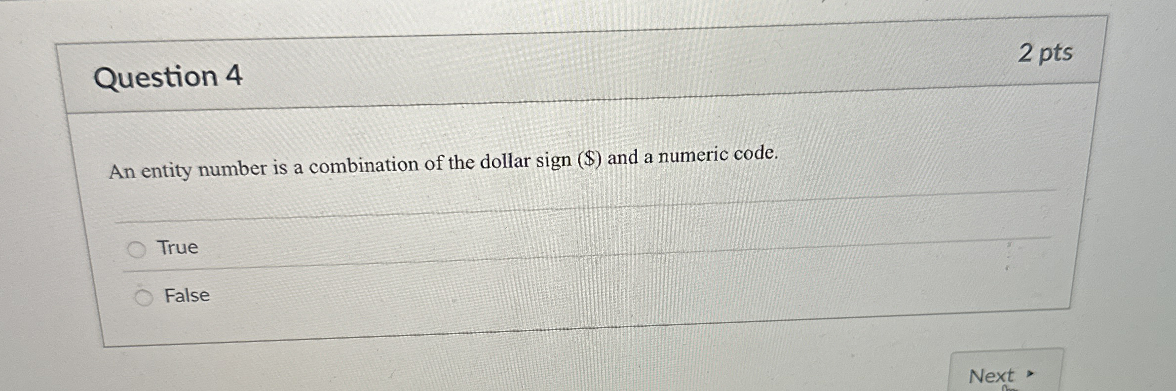 Solved Question 42 ﻿ptsAn entity number is a combination of | Chegg.com