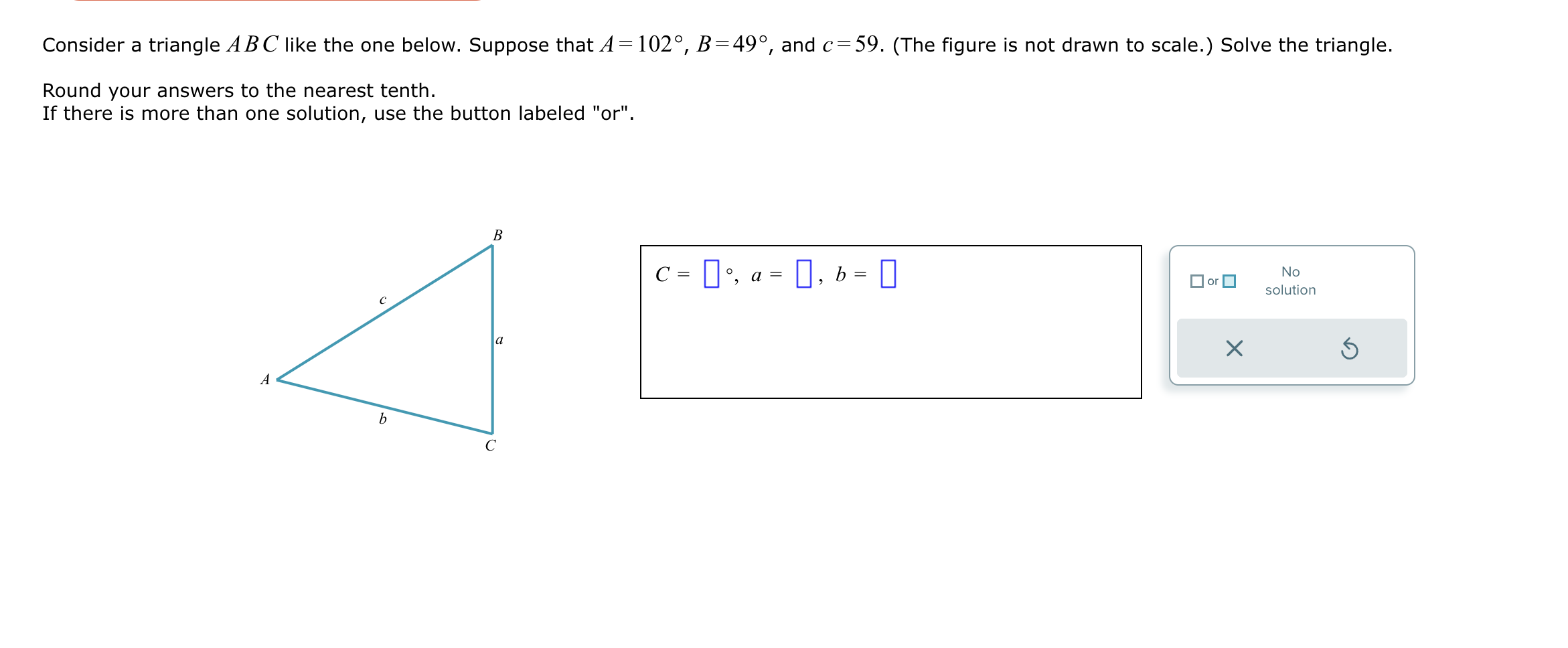 Solved Consider a triangle ABC like the one below. Suppose | Chegg.com